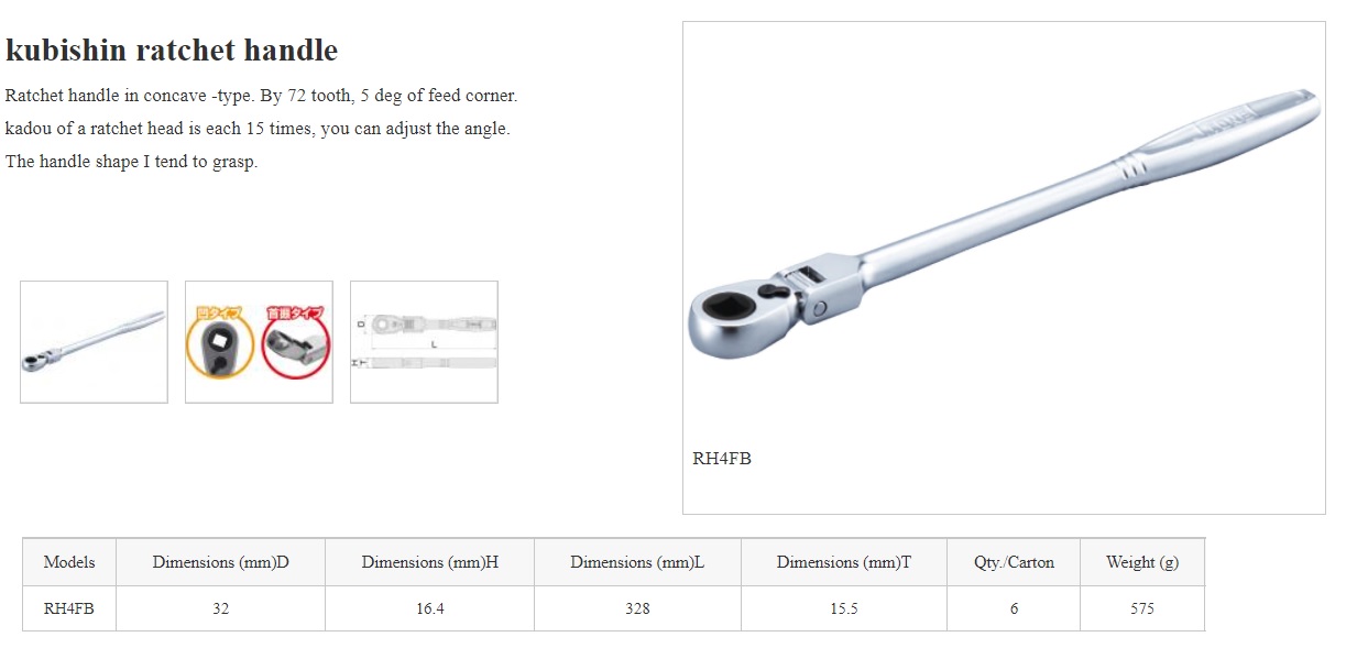 Ichiban Precision Sdn Bhd - Tone - Tone Ratchet handle (the hold type), Short swivel ratchet ...